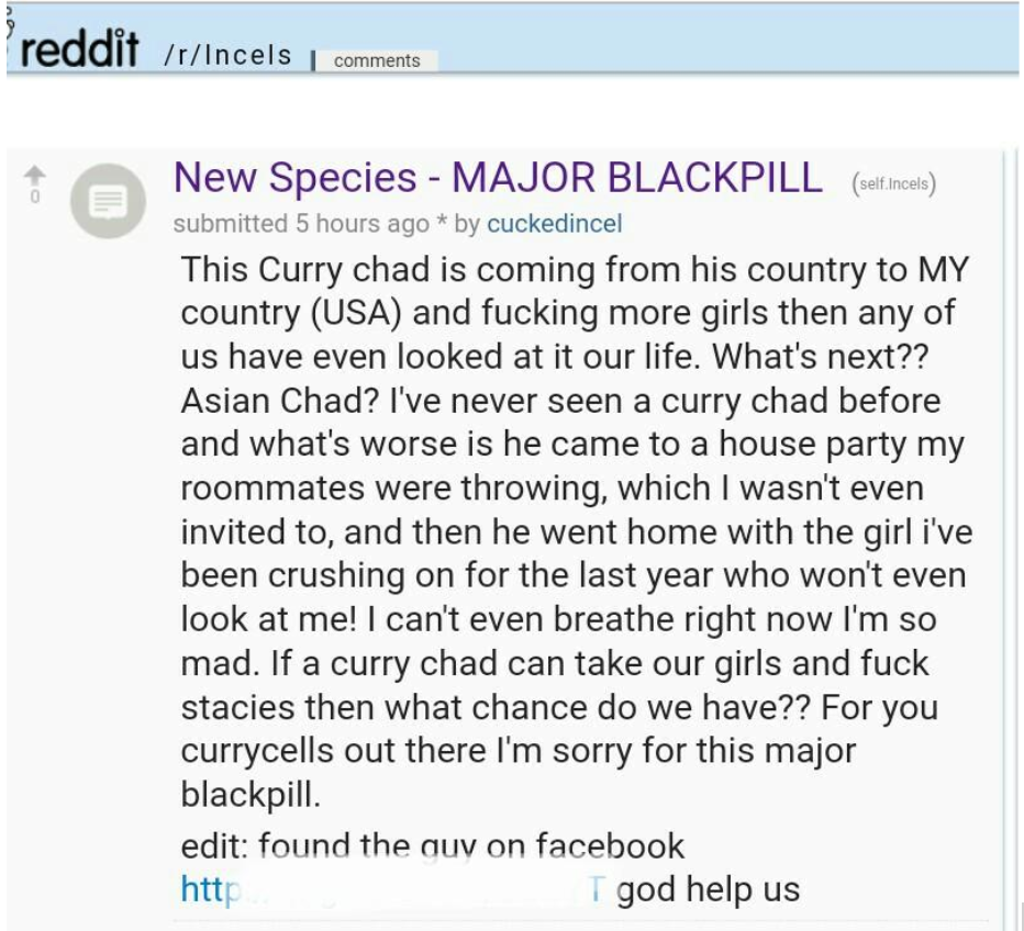 ‘Currycels’ and the Unsurprising Racism of the Incel Community