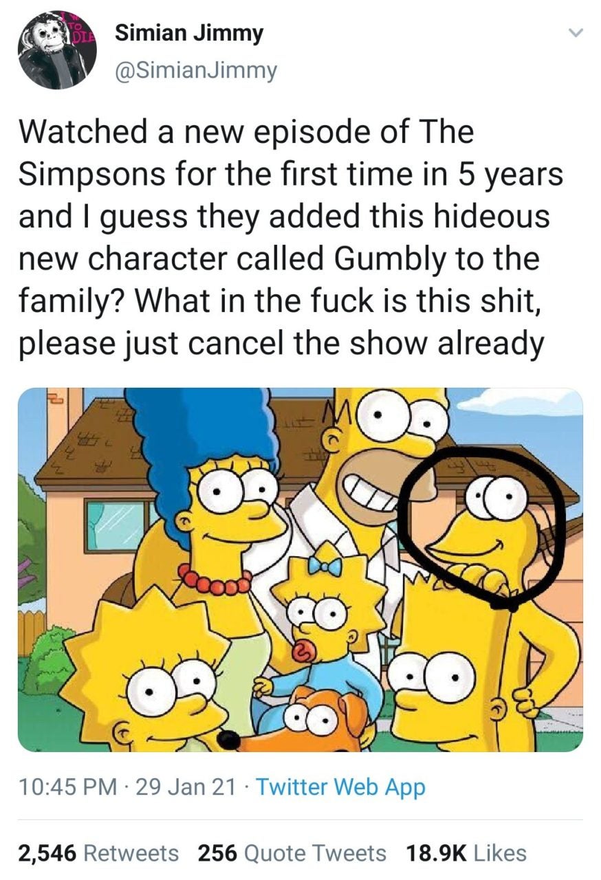 ‘The Simpsons’ Is Haunted by a Hideous Freak Named Gumbly
