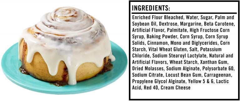 Cinnabon Nutrition: All 34 Ingredients in the Classic Cinnabon Roll ...