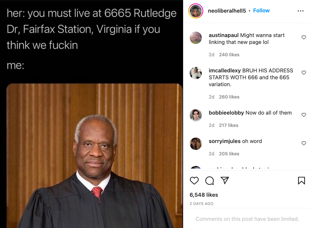 No, Those SCOTUS Address Memes Aren’t Doxxing